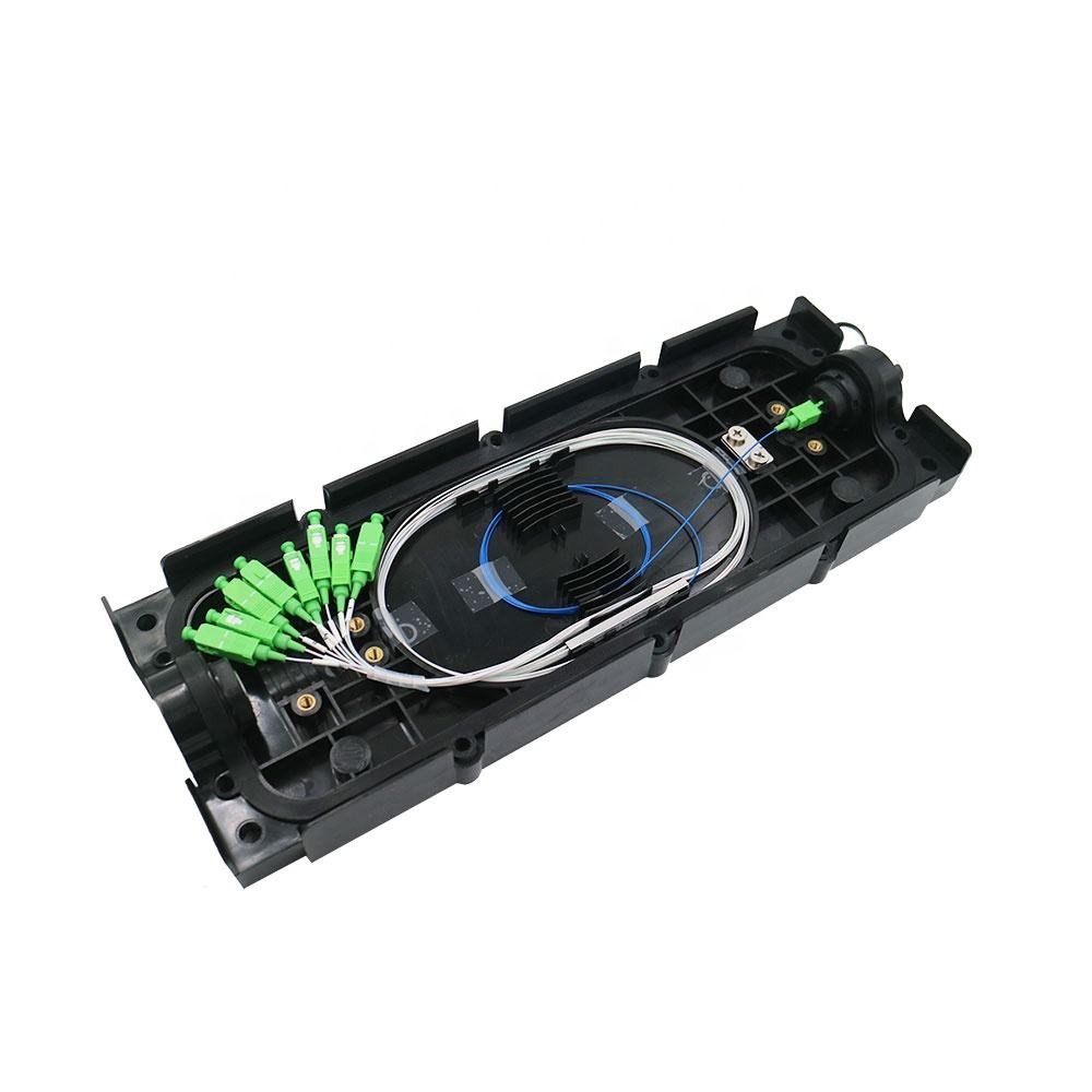 8 Ports Black Fiber Optic Splitter Terminal Box With Mini SC/Optitap ...