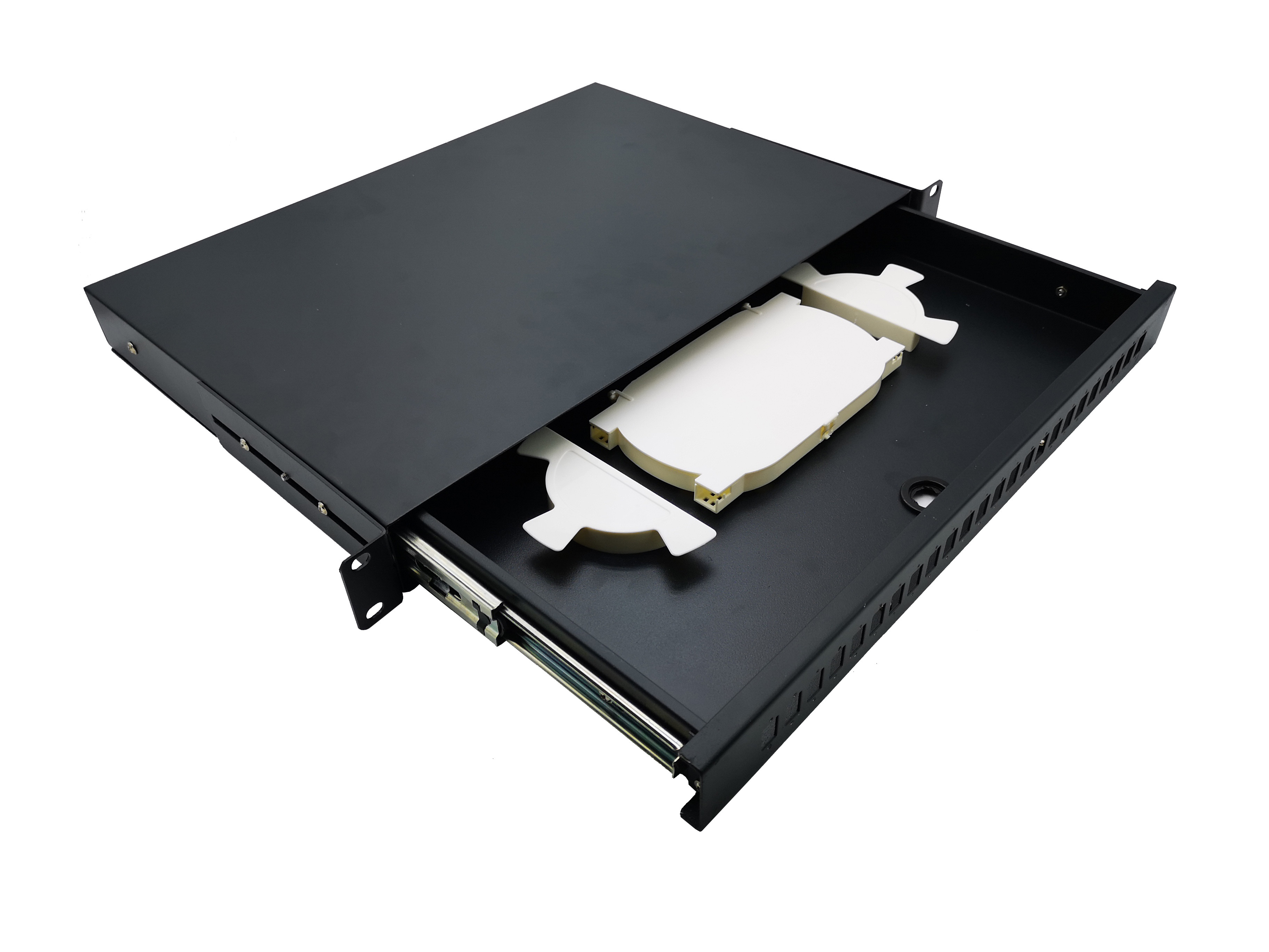 Sliding Drawer Type Fiber Optic Patch Panel 19 Inch Metal Material For Terminal Wiring