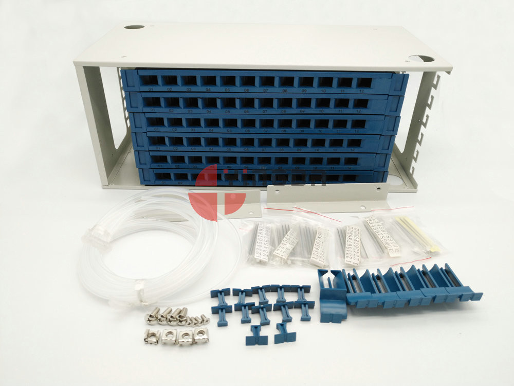 72 Port Fiber Optic ODF Optical fiber patch panel , Rack Mount Fiber ...