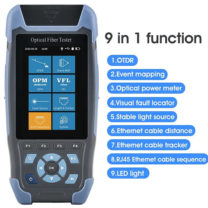 1310/1550nm SM Test Range 5m-60Km Mini OTDR 9 in 1 Tester with APC UPC ...