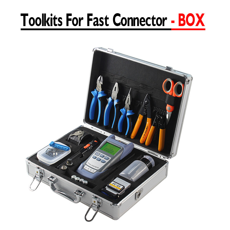 Fiber Tool Kits With Fiber Cleaver And Optical Power Meter VFL For FTTH ...