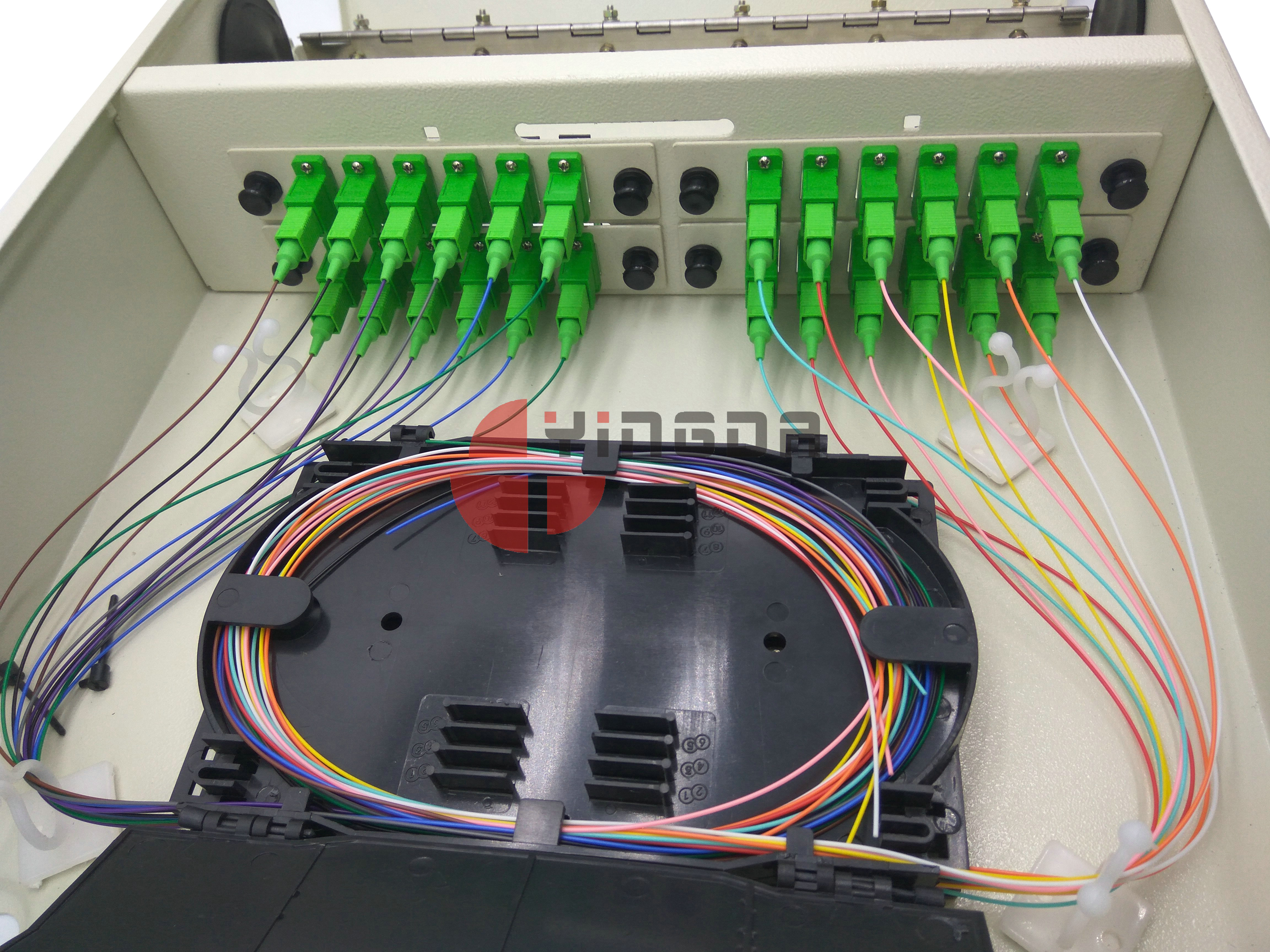 Wall Mounted 24 Cores Optical Distribution Box Completed SC Couplers ...