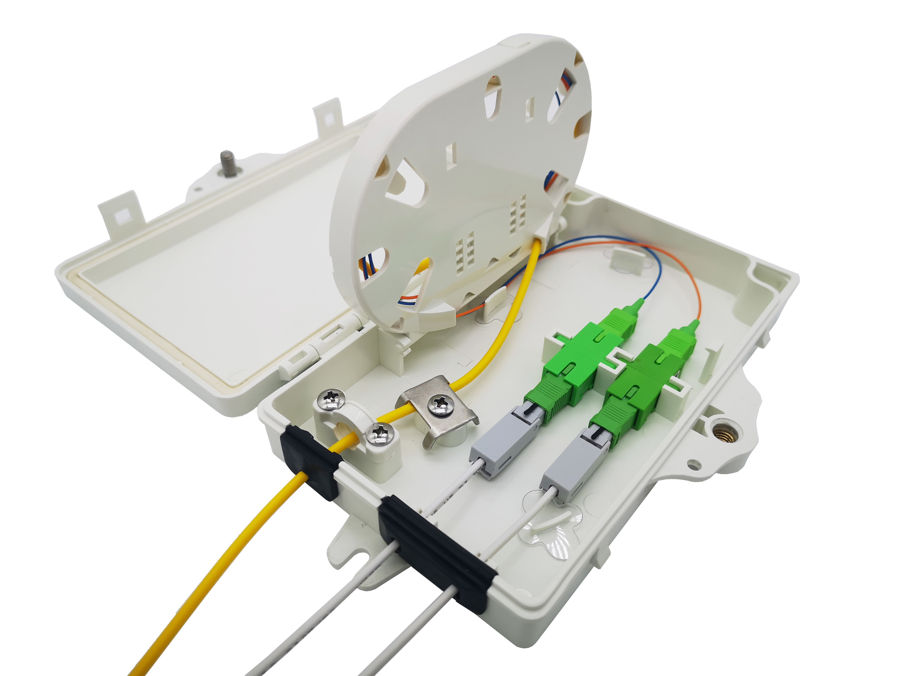 All Mounting Light Gray FTTH fiber optic box For 2pcs SC SX Or LC DX ...