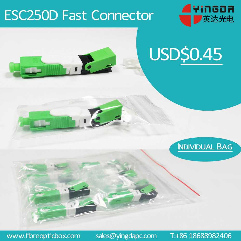 APC and UPC fiber optic quick connectors