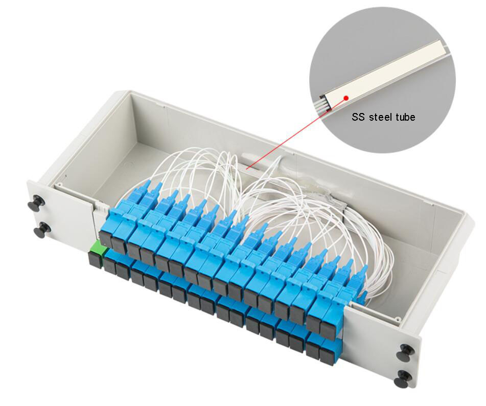 Uniform Power Splitting 1:32 Fiber Optic PLC Splitter horizontal for ...