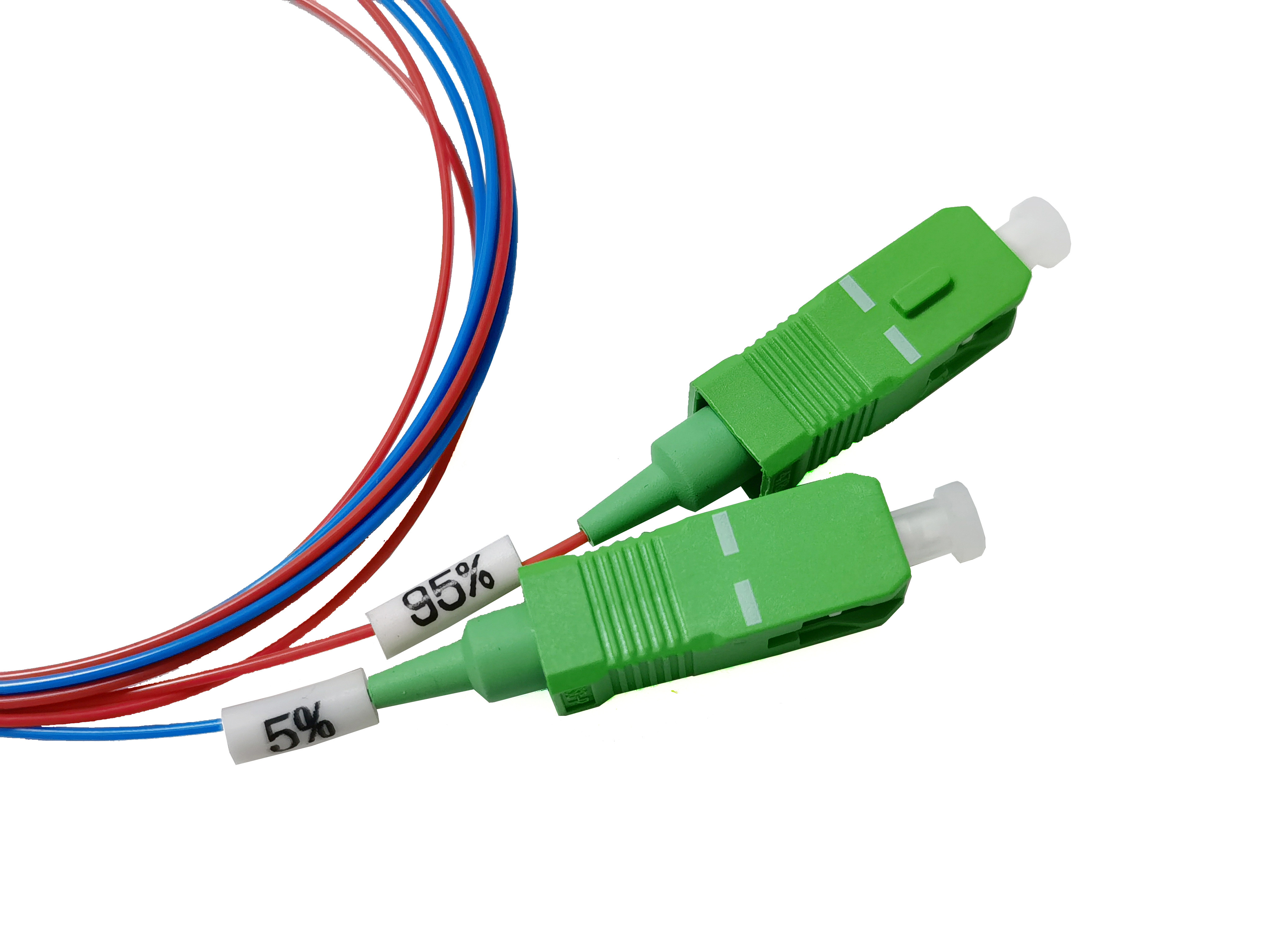 Fiber Optic FBT Splitter 1:2 5% 95% Ratio Dual Window Coupler High ...