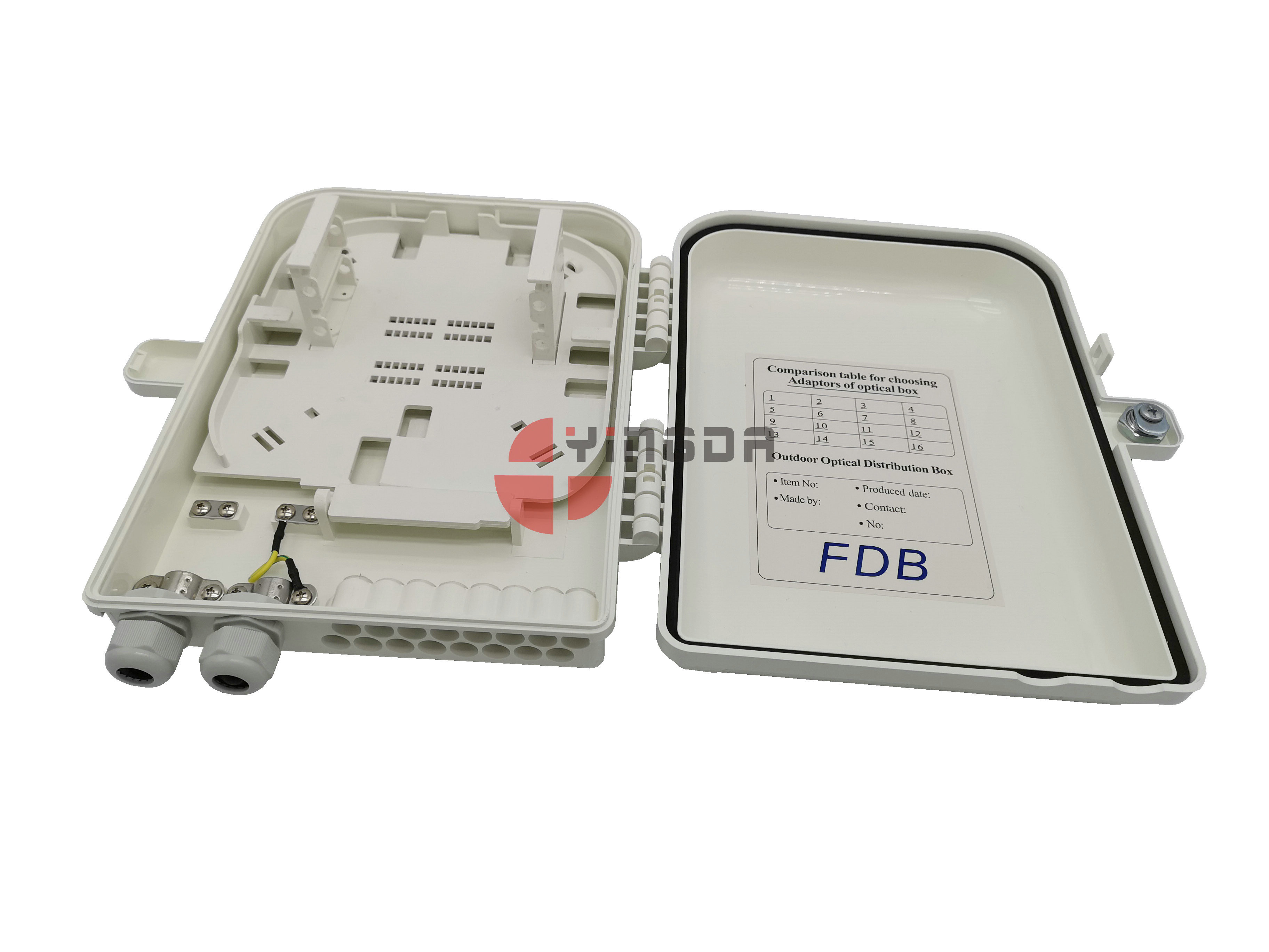 ABS PLC Fiber Optic Splitter Box 7 - 10 Mm Cable Diameter For FTTH GON ...