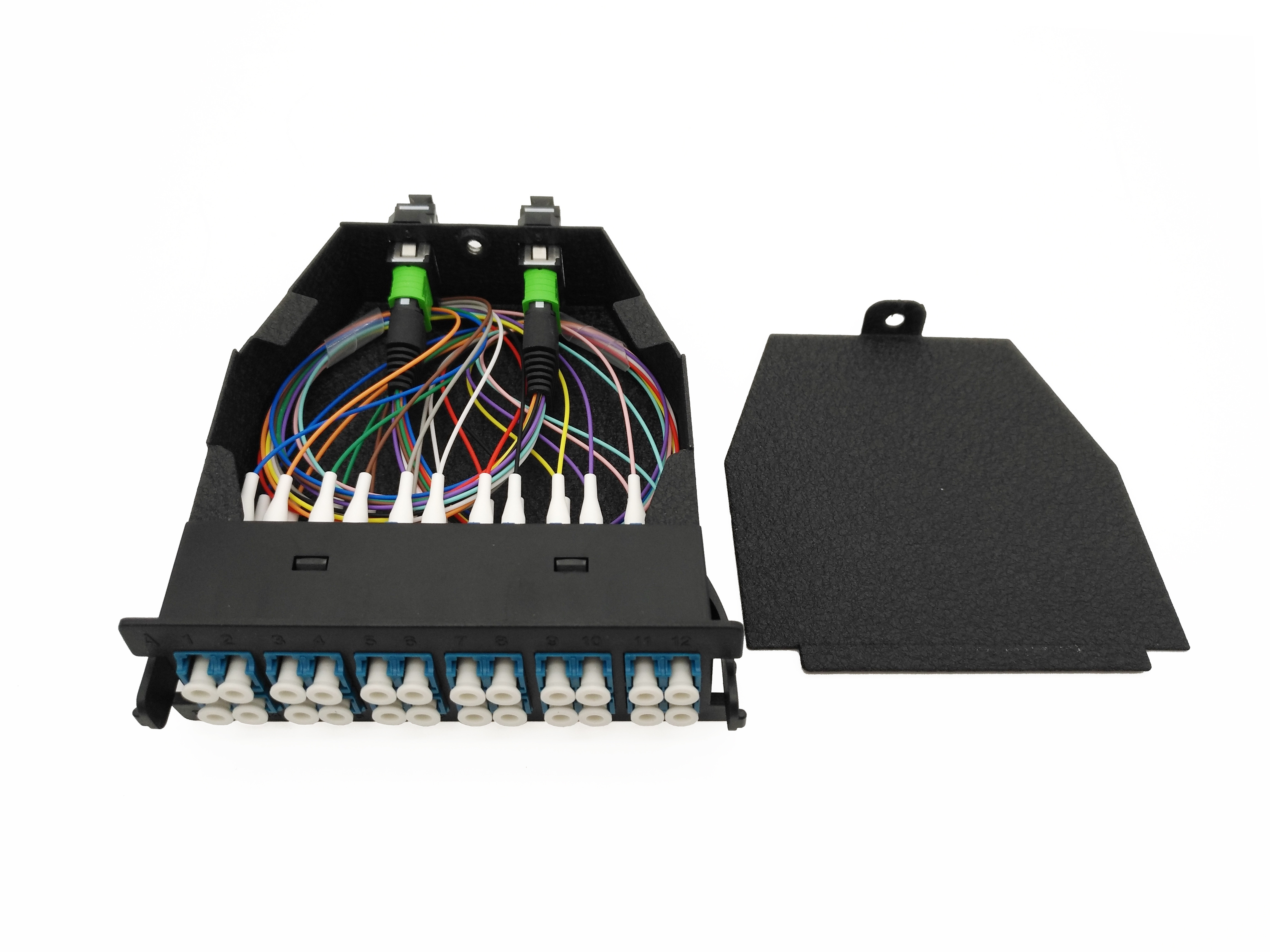12 Fibers MPO Female Connector Module Cassette with LC DX harness cable ...