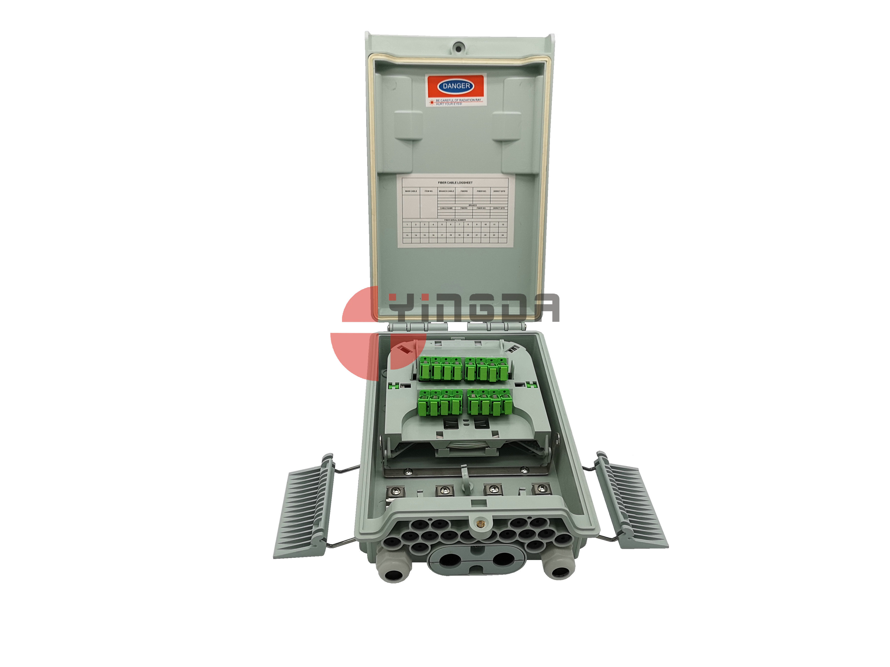 IP65 Outdoor Fiber Optic Splitter Box Wall Mount 16 Cores 1x8 Coupler ...