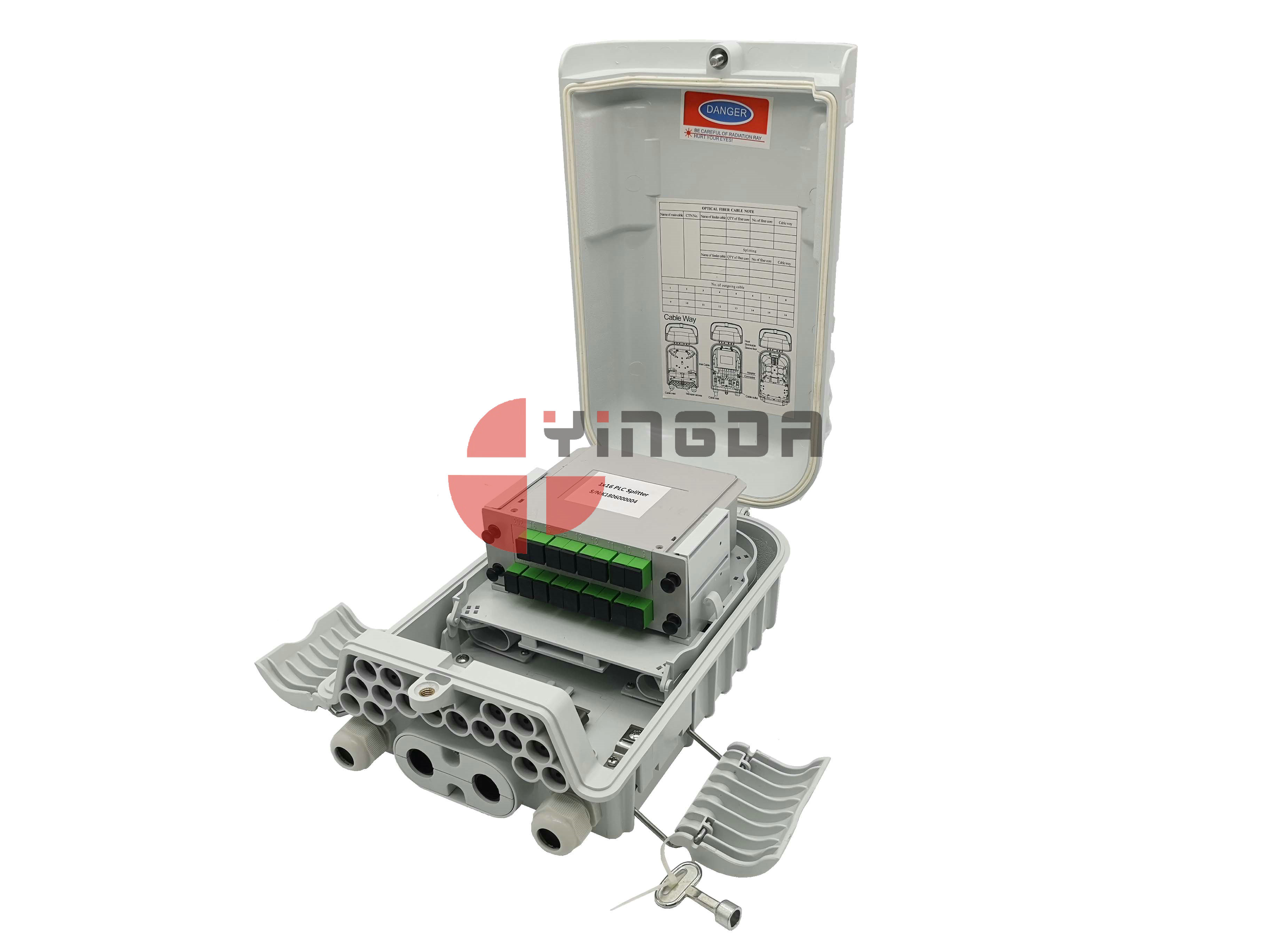 16 Ports Pole Mount Fiber Optic Cable Box IP66 For FTTH Nap Caja ...