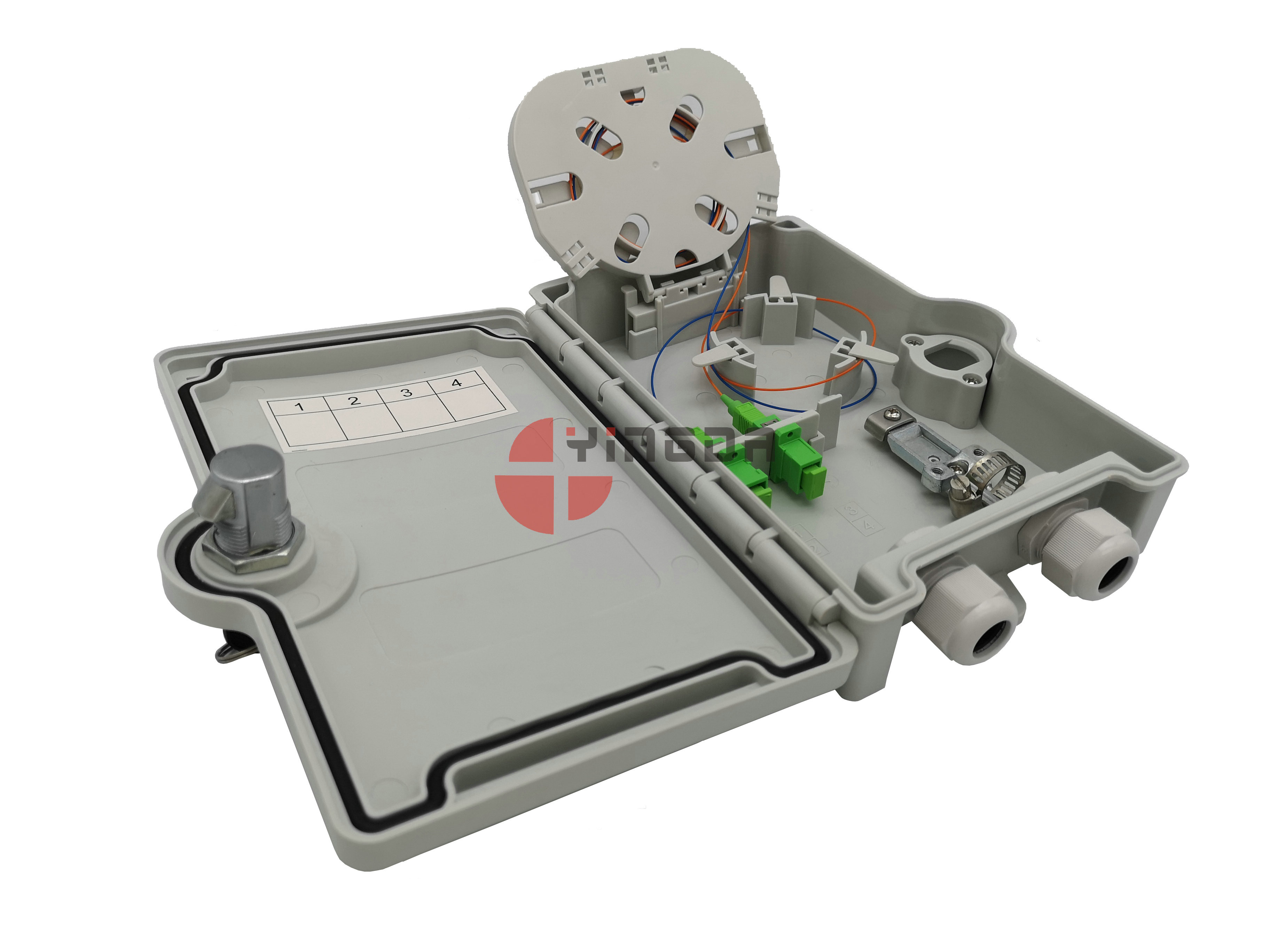 FTTH 4 Cores Outdoor Fiber Termination Box , Fiber Optic Connection Box ...