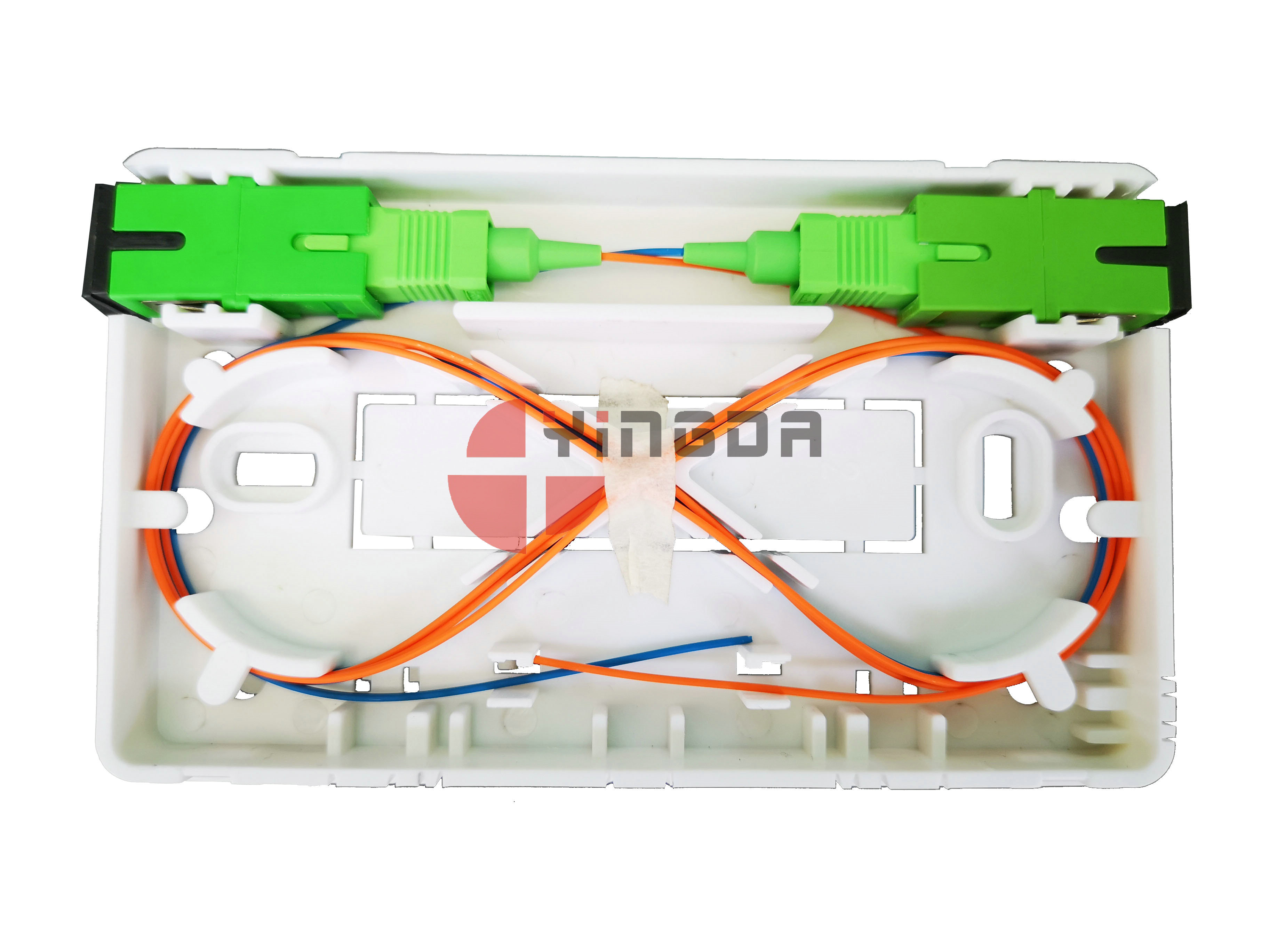 Plastic Fiber Optic Termination Box 2 Port SC Fiber Optic Wall Outlet Panel