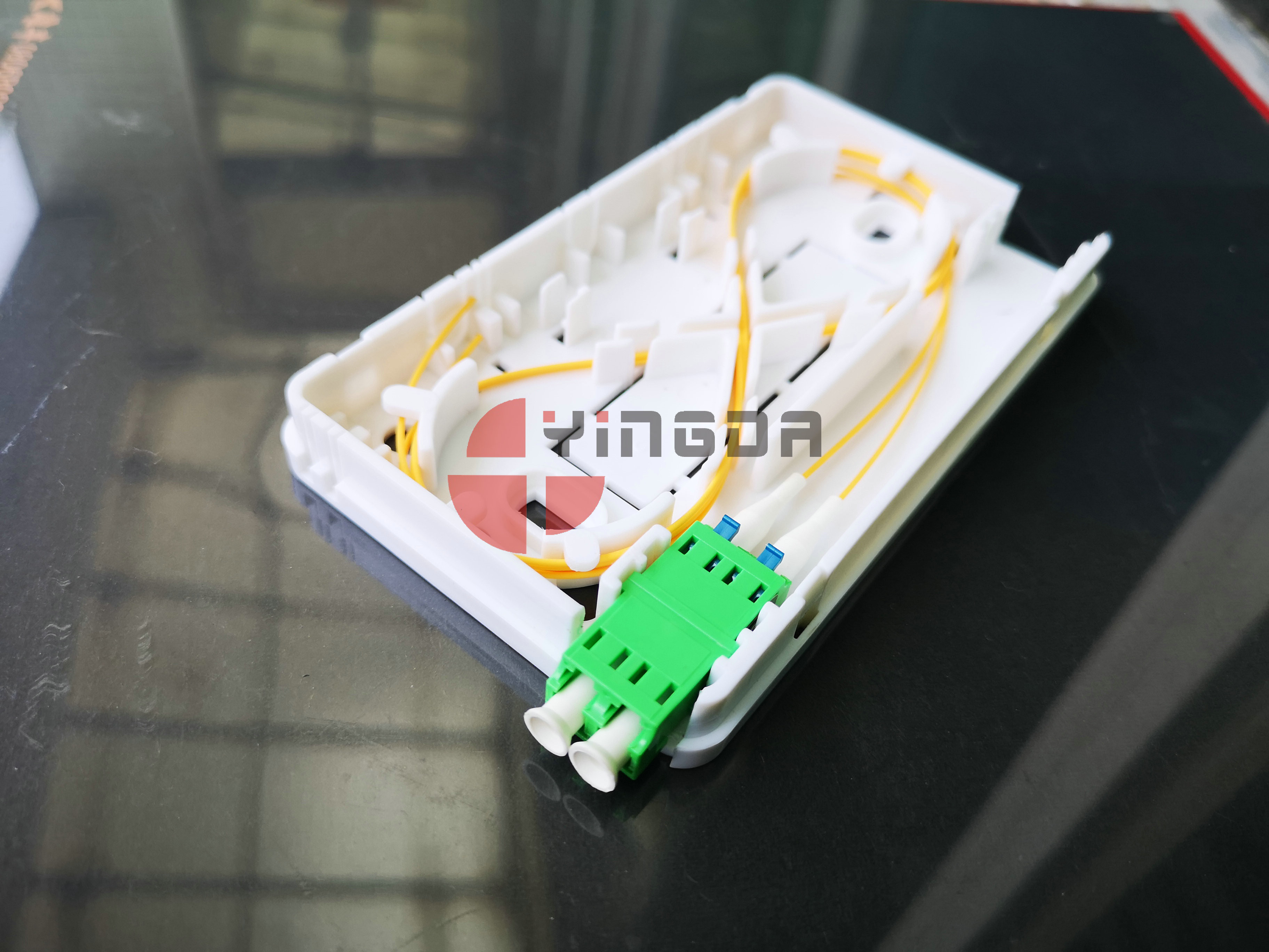 2 Port LC/APC Duplex Optical Fiber End User Subscriber Box Plastic Wall ...