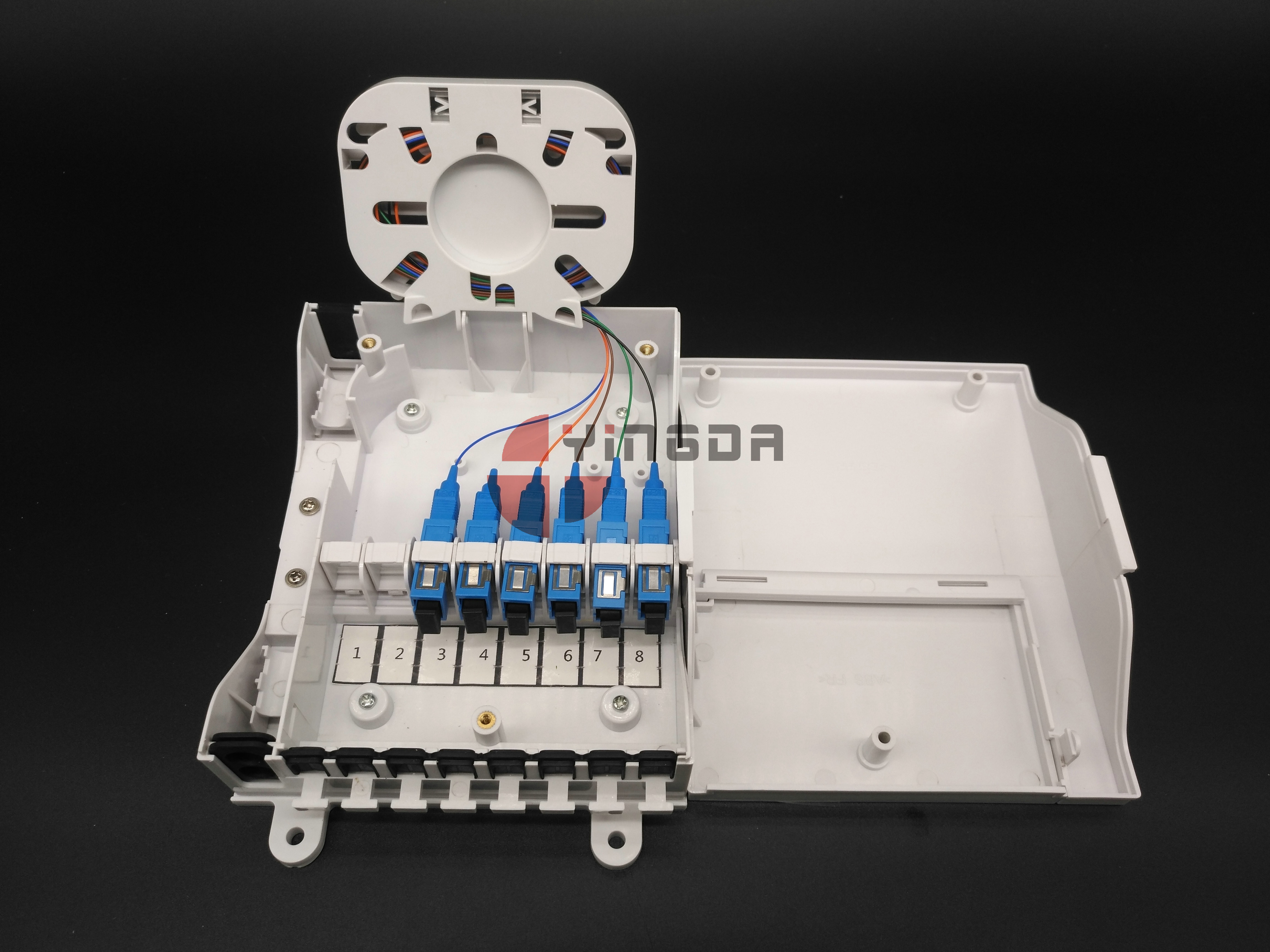 8 Port Fiber Optic Termination Box / FTTH Mini Splitter Box Wall ...