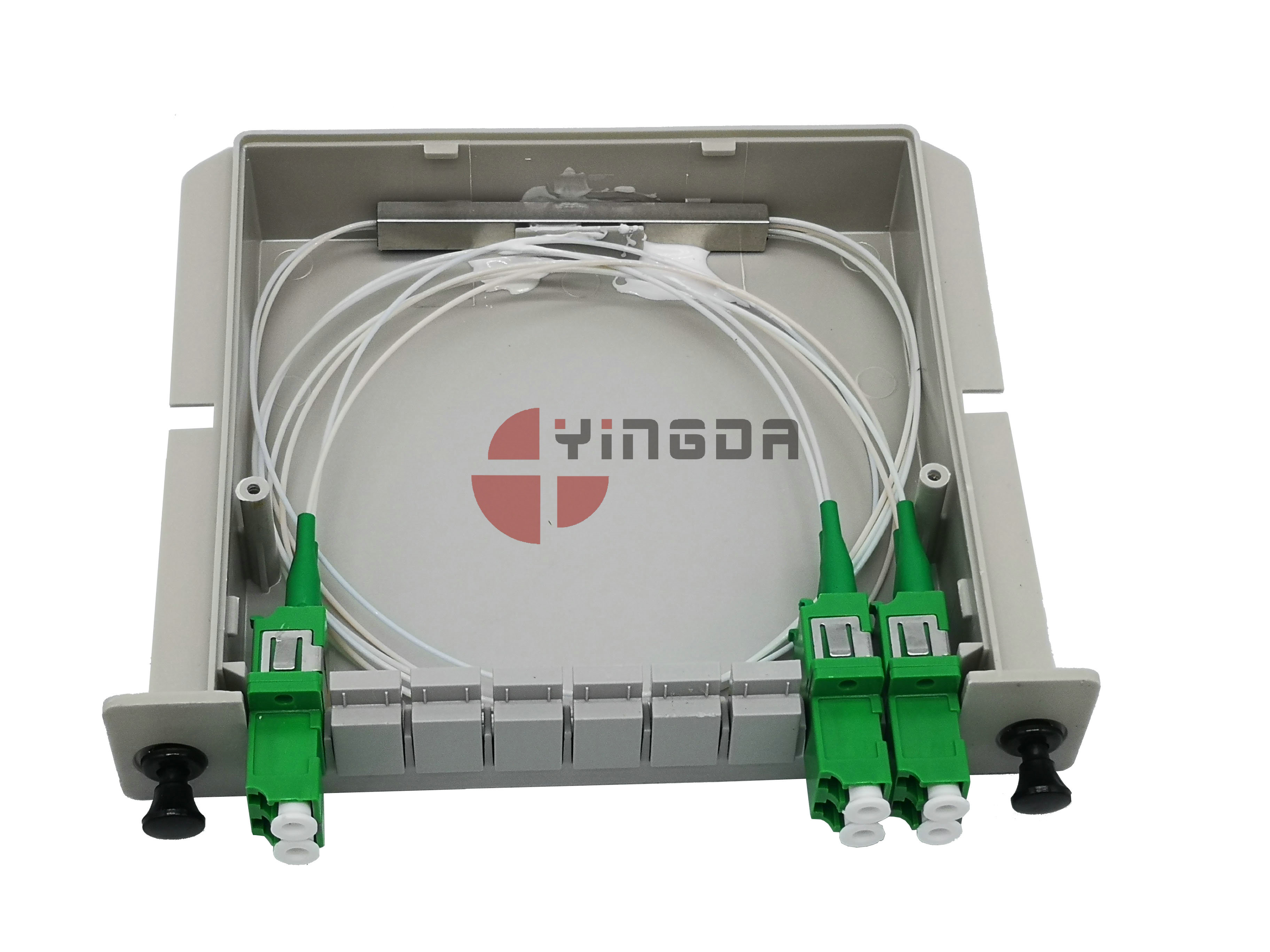 Plastic 2x4 Fiber PLC Splitter LGX Cassette Modular With LC/APC Duplex ...