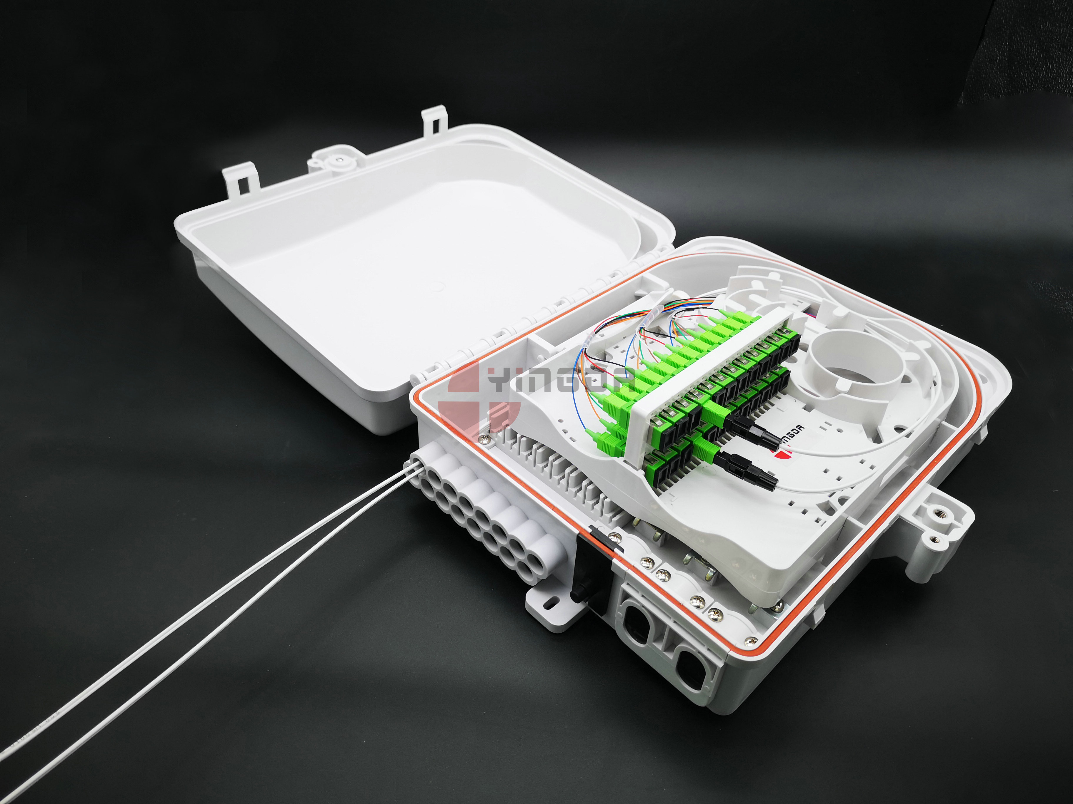 FDB0324 White PC SC Fiber Optic Termination Box ODB OSB 24 Port Hinge ...