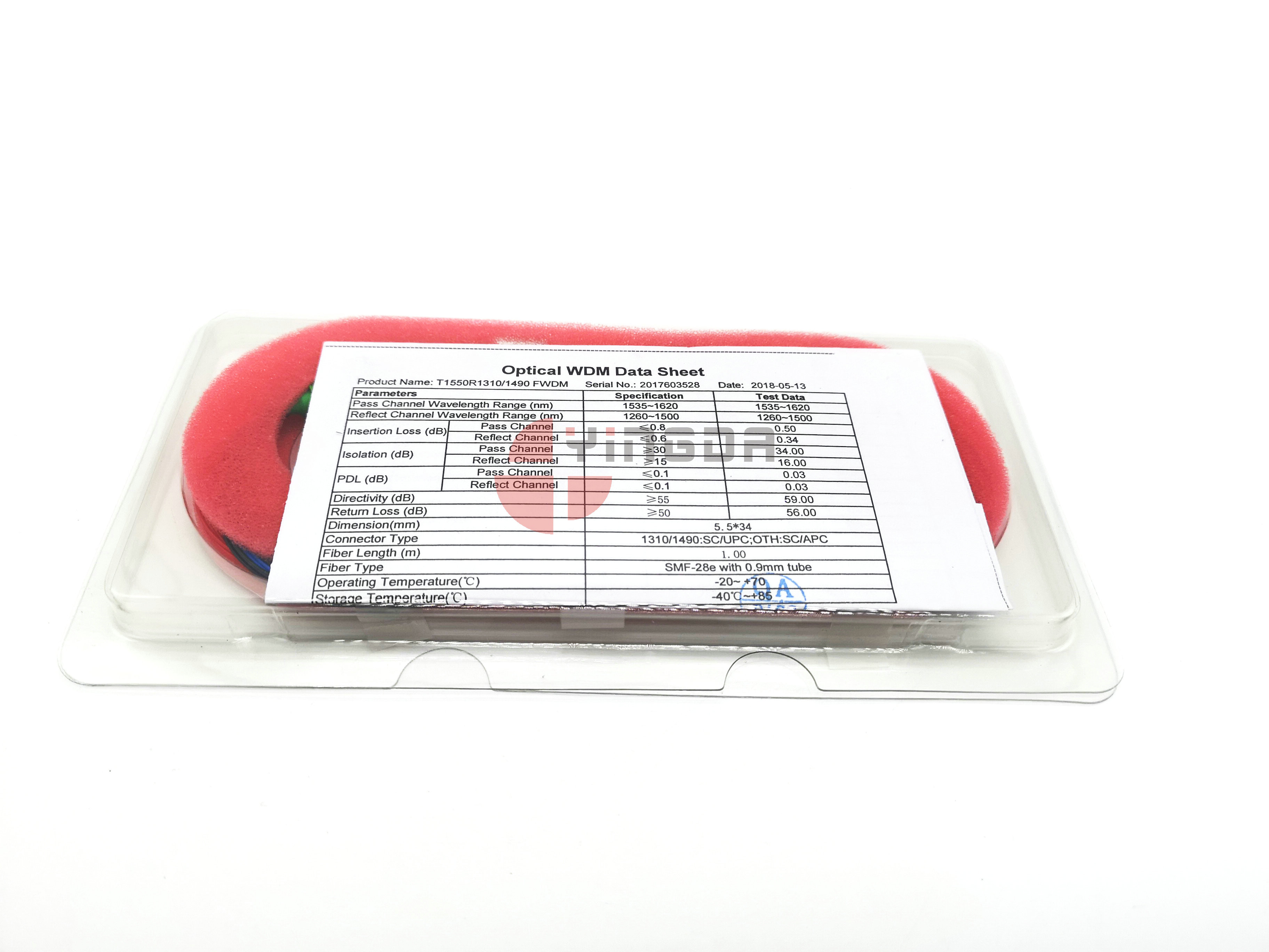 1550nm SC UPC SC APC SMF 28e Optical WDM FWDM Splitter