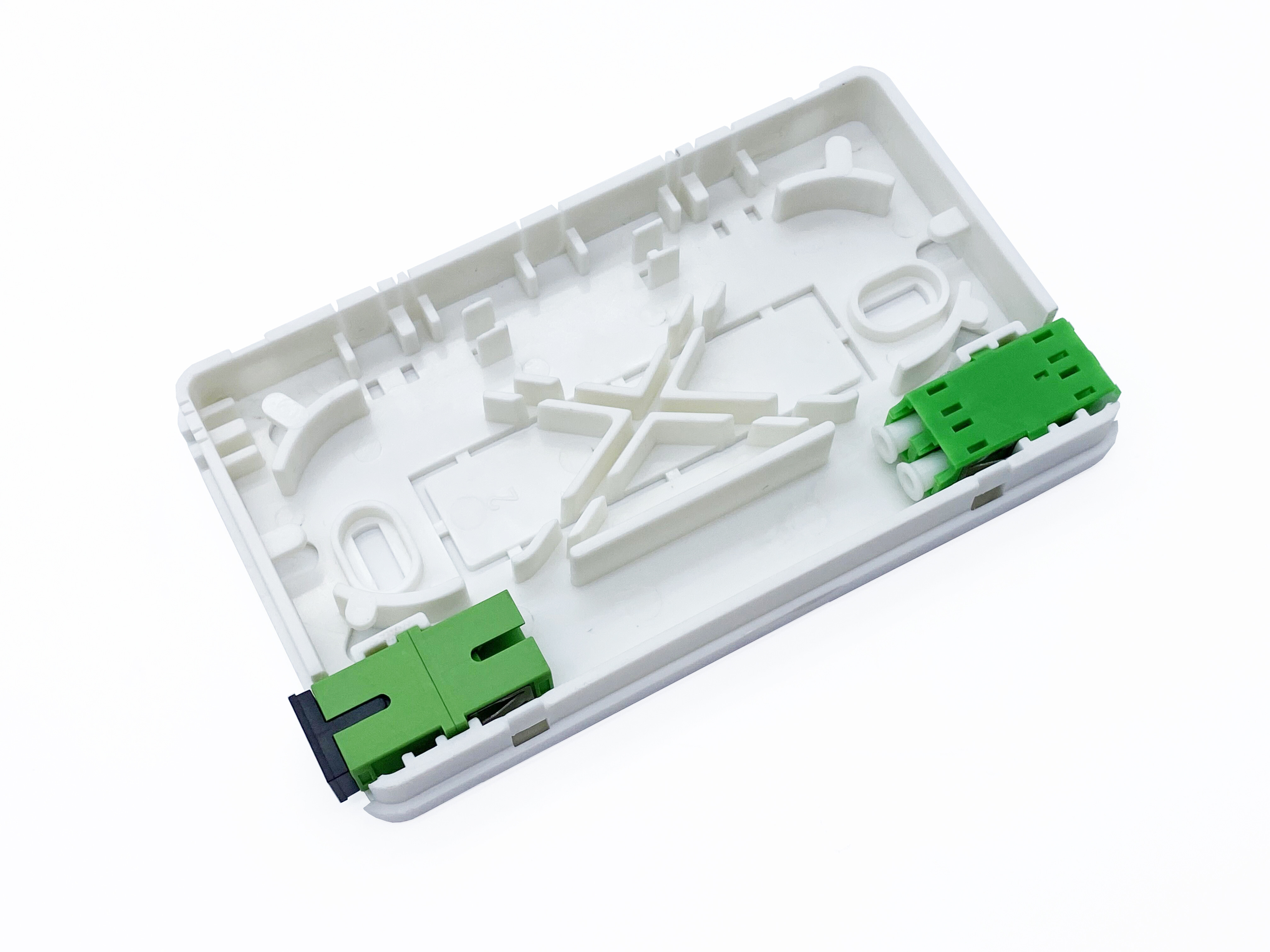 White 2SC Mini Roseta Fiber Termination Box 2 Port Wall Mounted ABS+PC ...