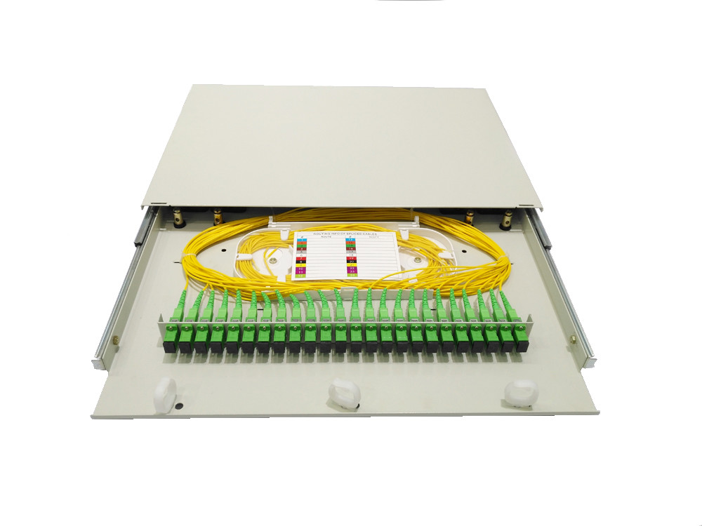 24 Port SC APC Connector 19" ODF Fiber Optic Patch Panel Distribution ...