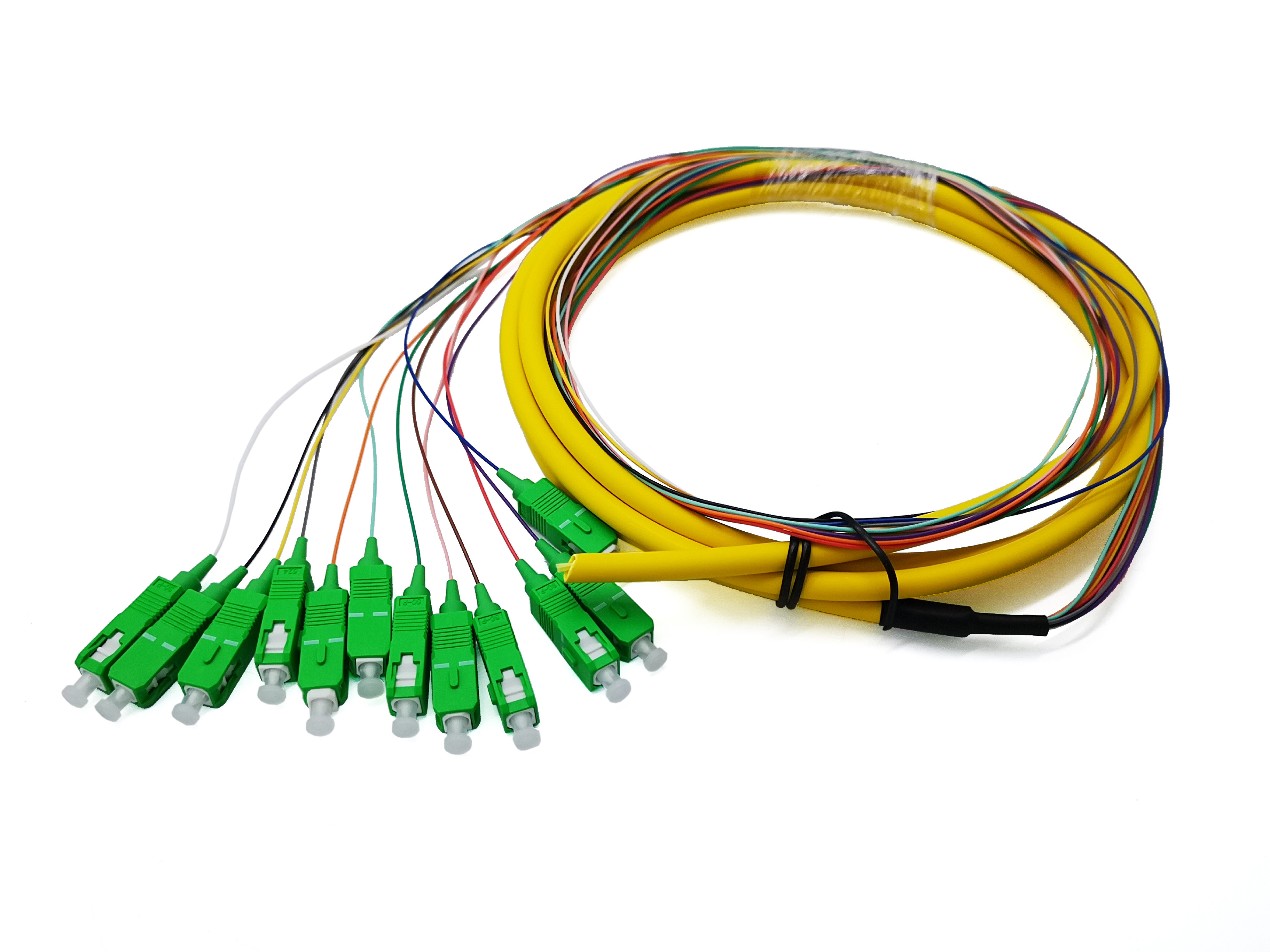 12 Colors SC APC Fiber Optic Pigtails G657A1 LSZH 900um 3Mts SM Ceramic ...