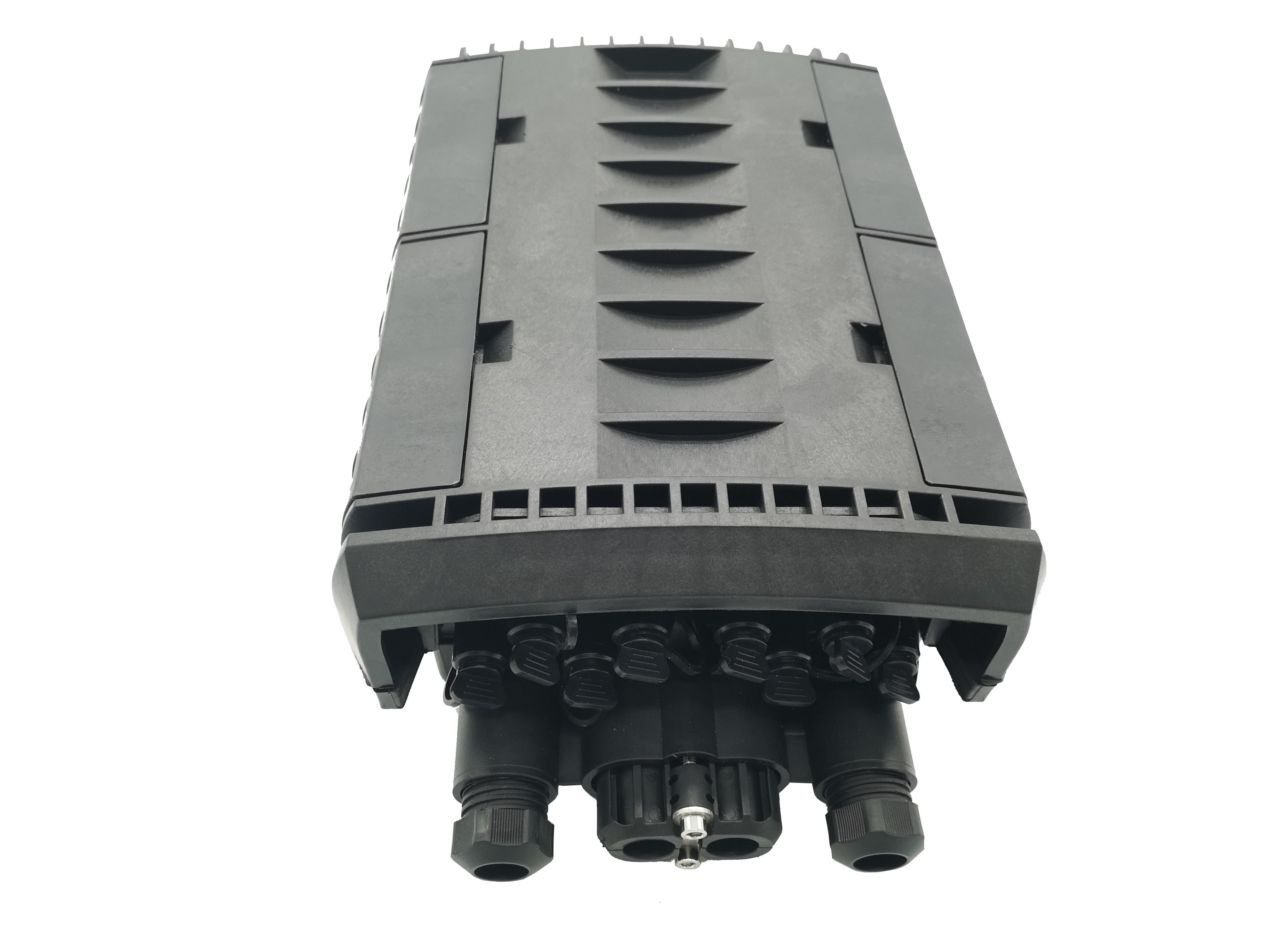 IP68 Black PP Plastic 8 Ports Optical Enclosure Mid Span Cable ...