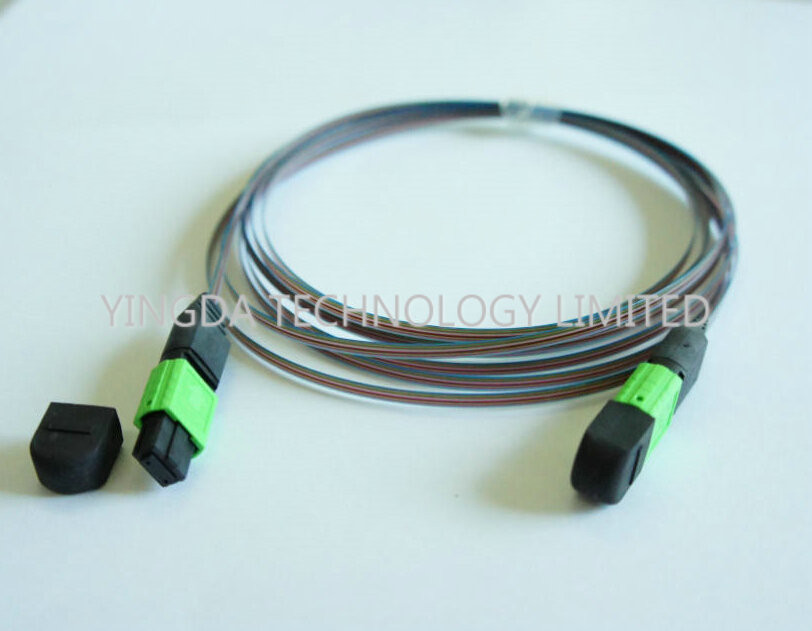 12 Core Ribbon Fiber Mpo To Mpo Jumper, Mtp / Male Single Mode Fiber Cable