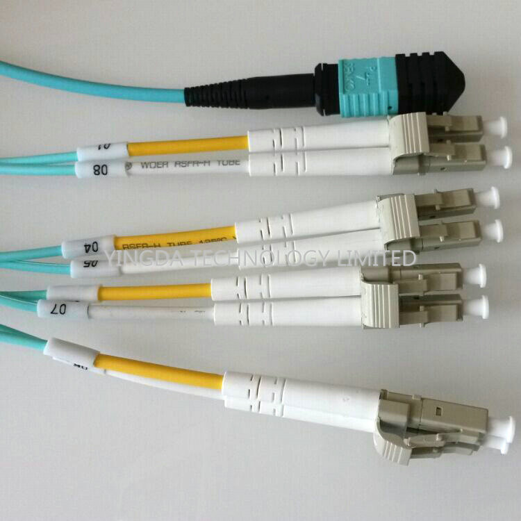MPO- 8 LC 3 MTP MPO Cable Patch Cord With QSFP + SR4 Optical Transceivers