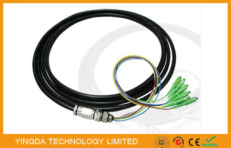 Waterproof Fiber optic Pigtails 6 Core SC / APC singlemode 9/125 um OS2 ...