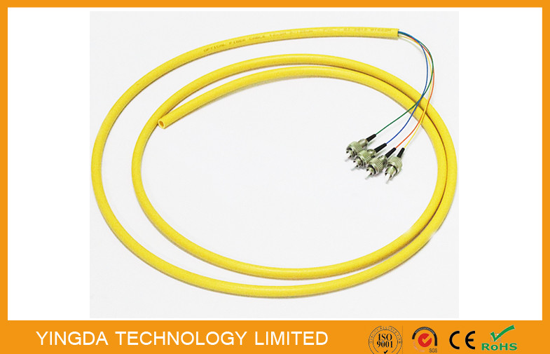 ODF Bunchy Fiber Optic Pigtail 4 Cores LSZH 0.9MM Yellow , Single Mode ...