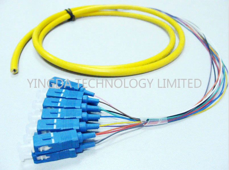 Industry 12 Core SC Fiber Optic Pigtail Breakout , FTTH SM LSZH SC ...