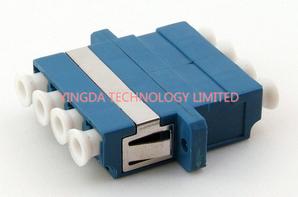 FTTH CATV LC/PC Fiber Optic Adapter 4 Way Blue , SM / MM LC Optical Adapter