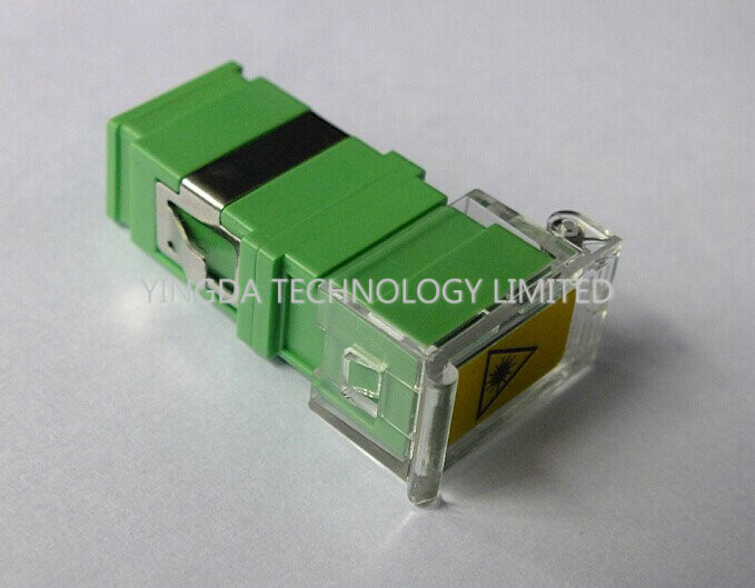 SC Fiber Optic Shutter Adapter With Transparent Plastic , Pathcord Assembly