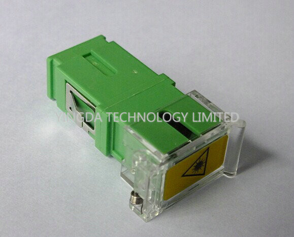 SC Fiber Optic Shutter Adapter With Transparent Plastic , Pathcord Assembly