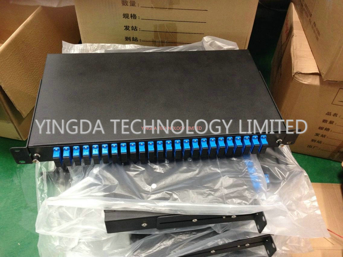 1U 48 Fibers 24 Port SC Duplex Black Box Fiber Optic Patch Panel Slding ...