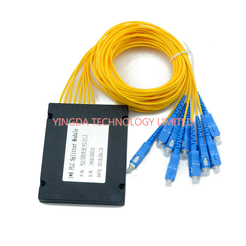 GPON Single Mode Fiber Optic PLC Splitter 1x 8 , PLC Splitter Module SC ...