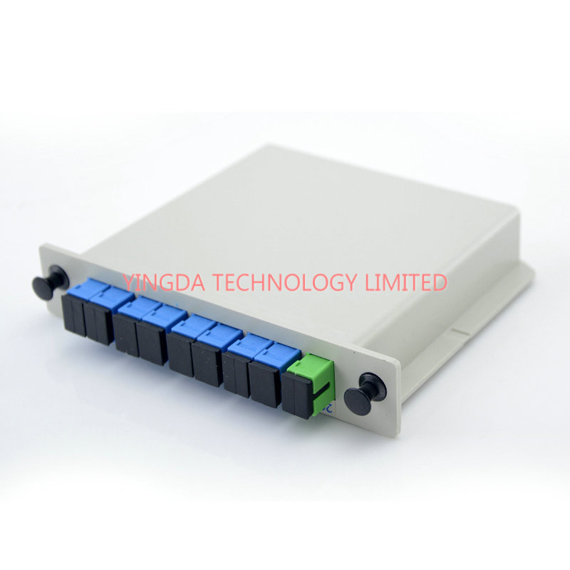 Fiber Optic PLC Splitter 1x8 LGX Module , CATV Fiber Optic Terminal Box ...