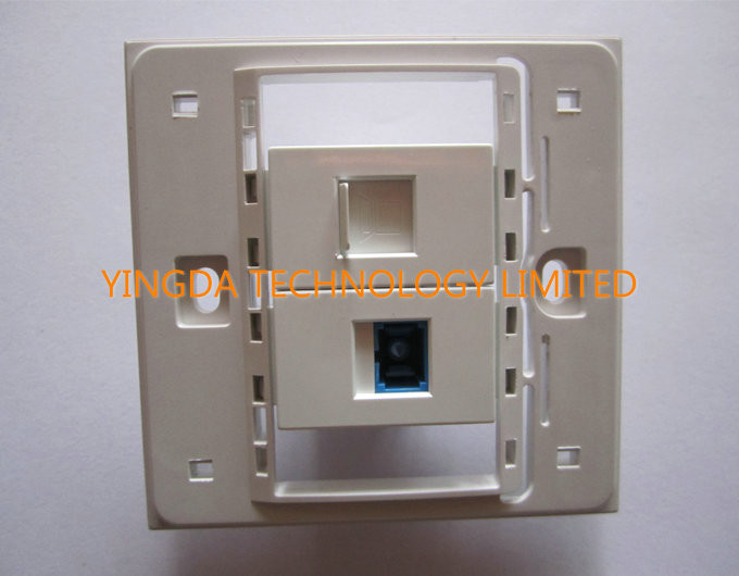 Flame Retardant Network RJ45 Optical Fiber Cable Outlet , Wall Socket ...