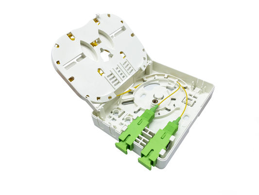 2 Ports SC LC Fiber Optic Termination Box White ABS Indoor Wall Mounted ...