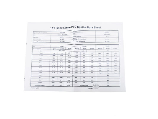 70 / 30 Unbalanced Fiber Optic PLC Splitter Single Mode SC APC G657A1 ...